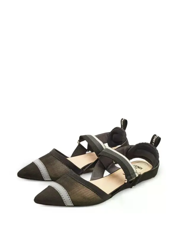 Fendi Slingback Ballet Flats With Ff Logo