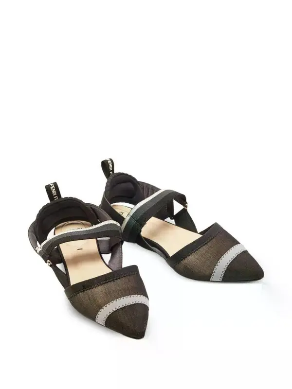 Fendi Slingback Ballet Flats With Ff Logo