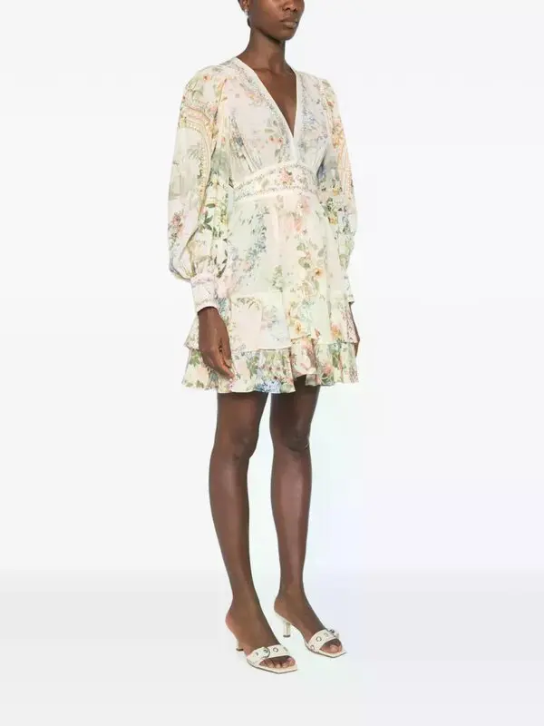 Camilla Floral-print Tiered Mini Dress