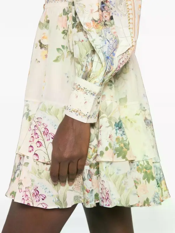Camilla Floral-print Tiered Mini Dress