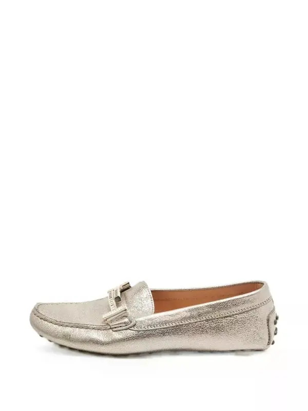 TOD'S Double T Leather Loafers - Grey