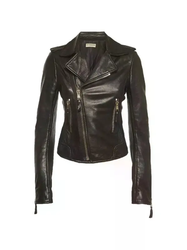 Balenciaga Zip-up Leather Jacket - Black
