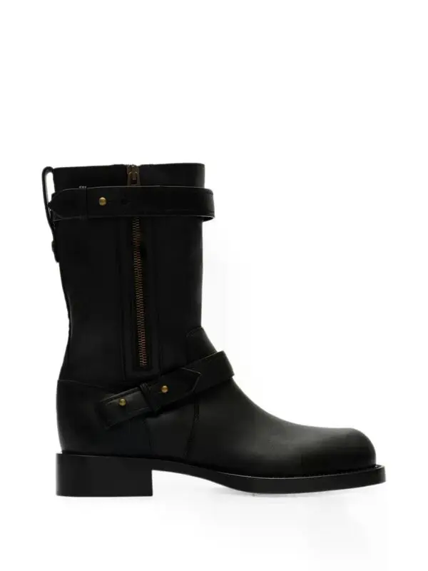 Burberry Block Heel Biker Boots