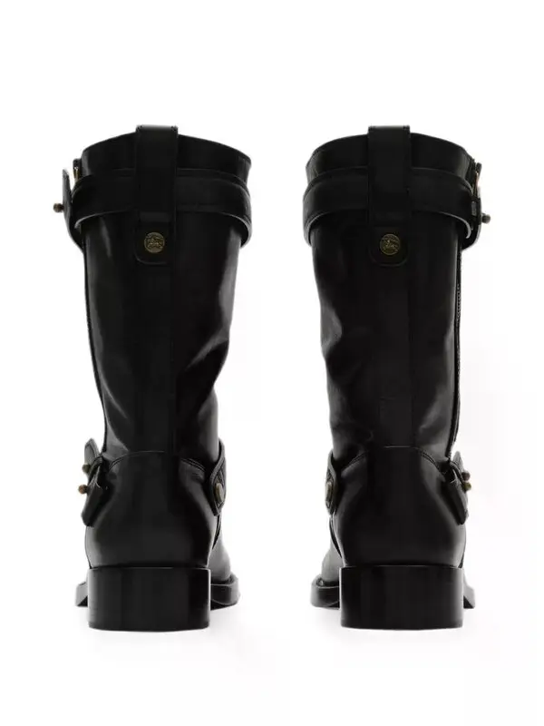 Burberry Block Heel Biker Boots