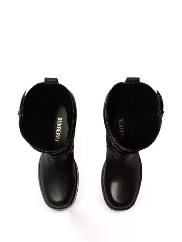 Burberry Block Heel Biker Boots