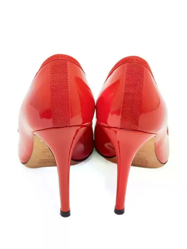 Dolce & Gabbana Patent Leather Bow Detail Peep-toe Stiletto Pumps