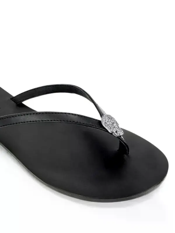 Philipp Plein Nappa Flip-flop Sandals Crystal Skull
