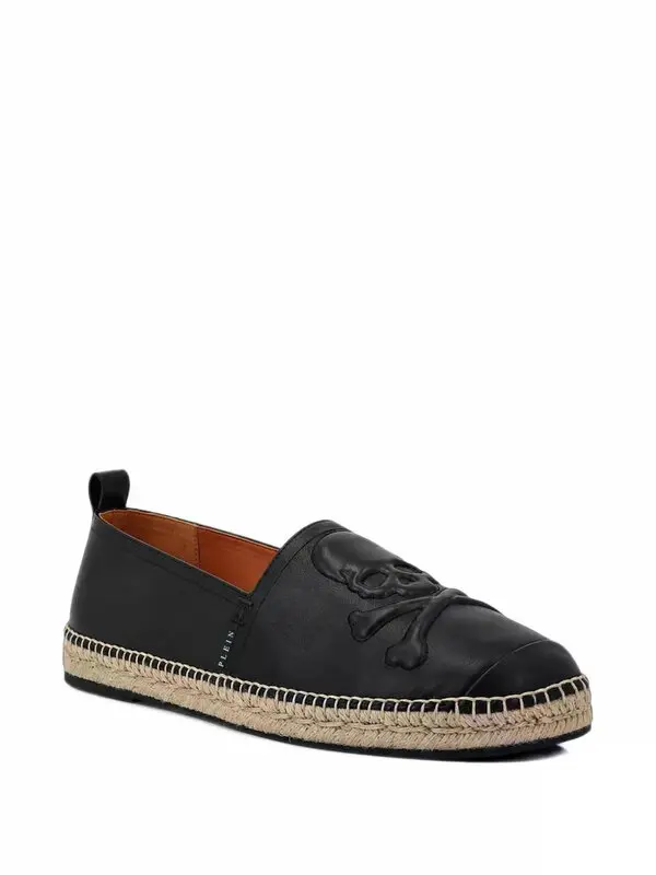 Philipp Plein Nappa Leather Skull Espadrilles
