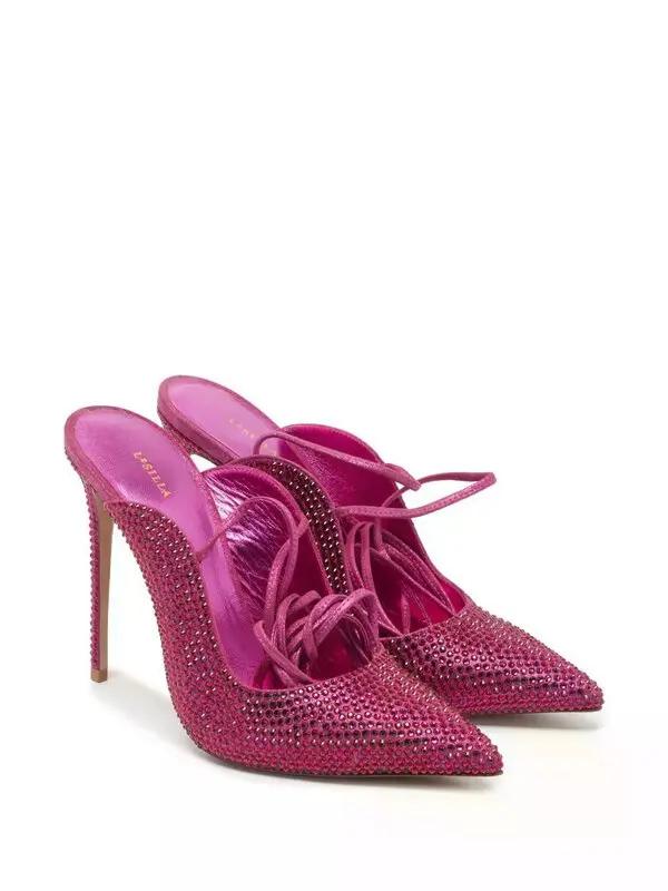 LE SILLA Crystal-embellished Pointed Toe Pumps