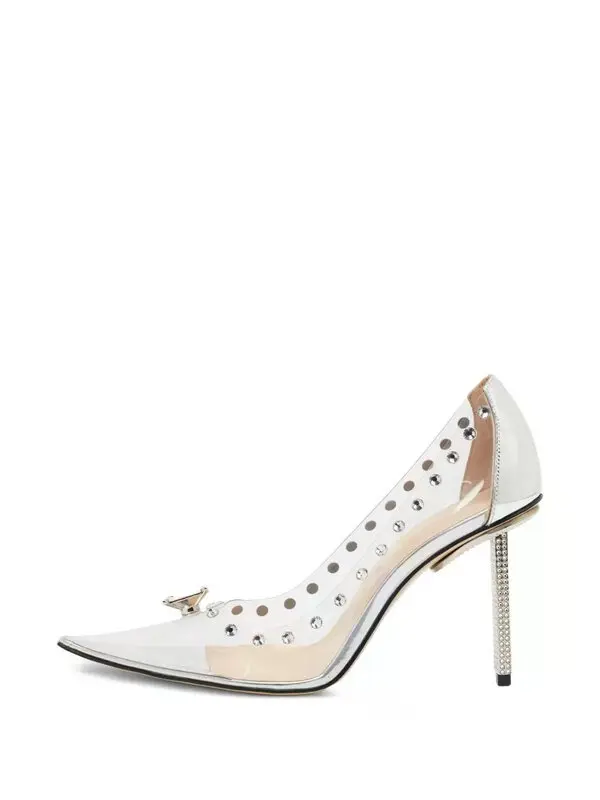 Mach & Mach Diamond Dreams Crystal-embellished Pumps - White