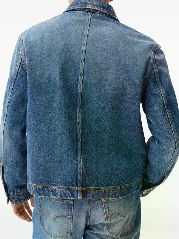 Versace Denim Blouson Jacket With Medusa Buttons