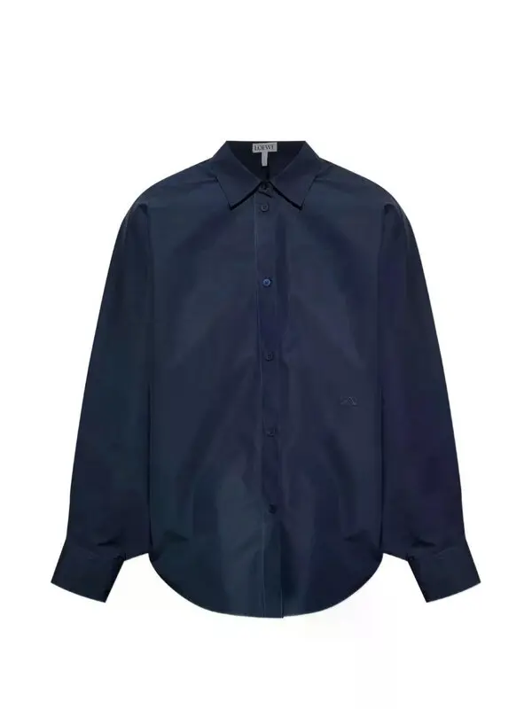 Loewe Cotton Shirt With Batwing Sleeves - Blue