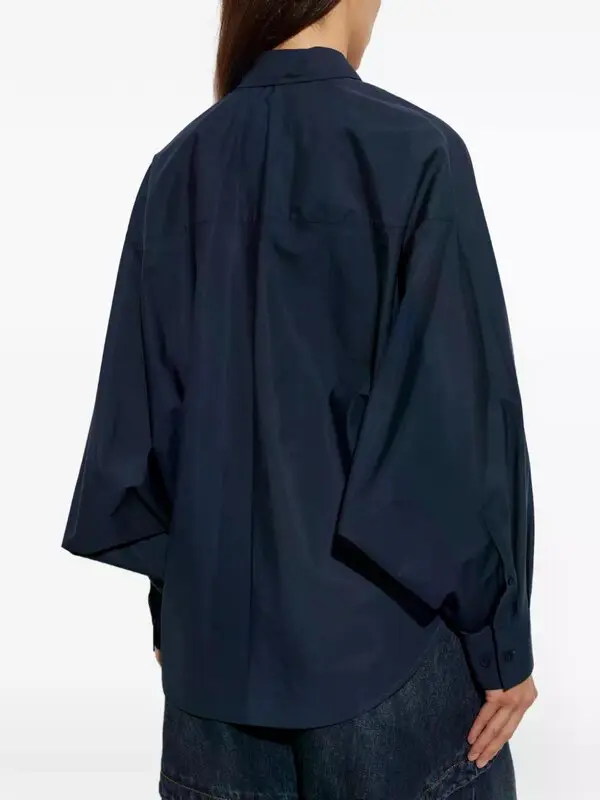 Loewe Cotton Shirt With Batwing Sleeves - Blue