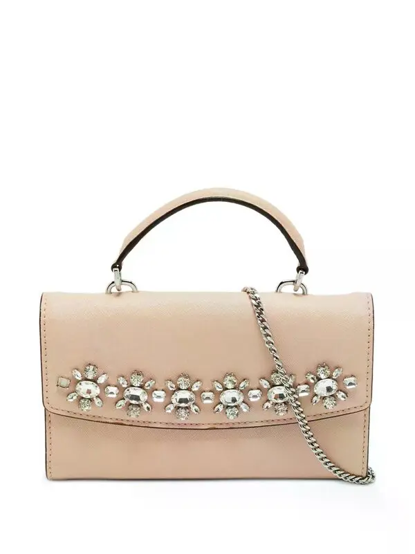 Michael Kors Ava Crystal-embellished Cross-body Bag - Neutrals
