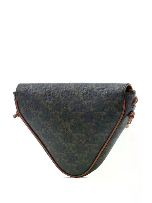 Celine 2021 Triomphe Coated Canvas Logo Triangle Crossbody Bag
