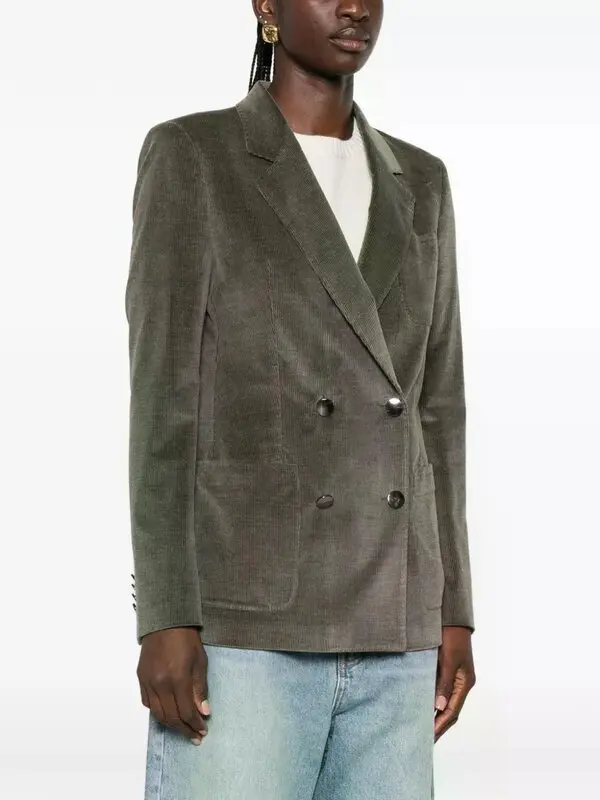 Tagliatore Double-breasted Corduroy Blazer - Green