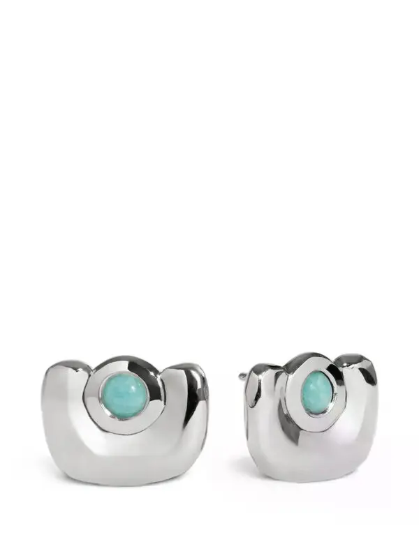 Monica Vinader Asymmetric Design Earrings With Turquoise Accent - Silver