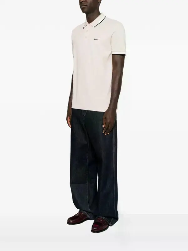 BOSS Logo-embroidered Tipped Polo Shirt