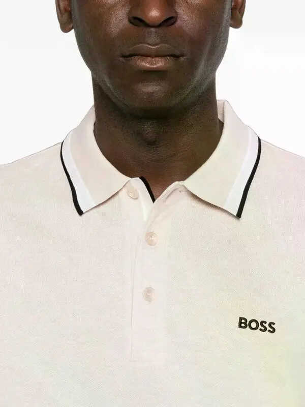 BOSS Logo-embroidered Tipped Polo Shirt