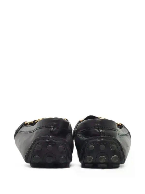 LOUIS VUITTON Leather Loafers With Gold-tone Hardware