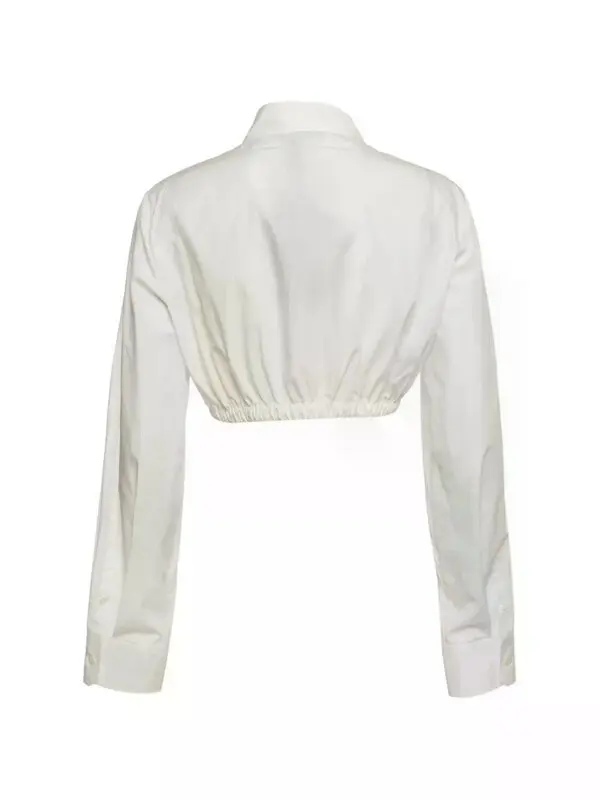 Prada Lace-trim Cropped Shirt