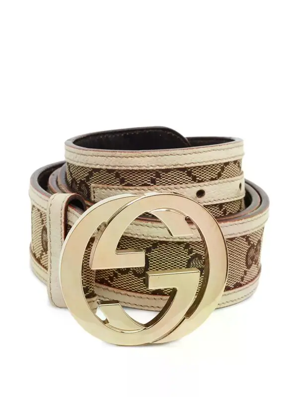 Gucci Interlocking G Buckle Belt - Neutrals
