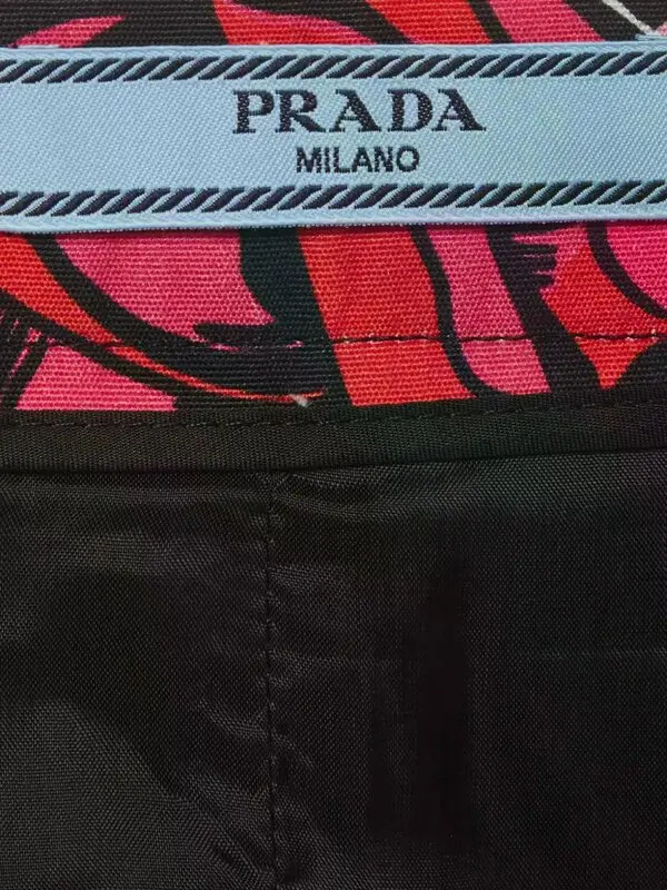 Prada Frankenstein Rose Print Midi Skirt