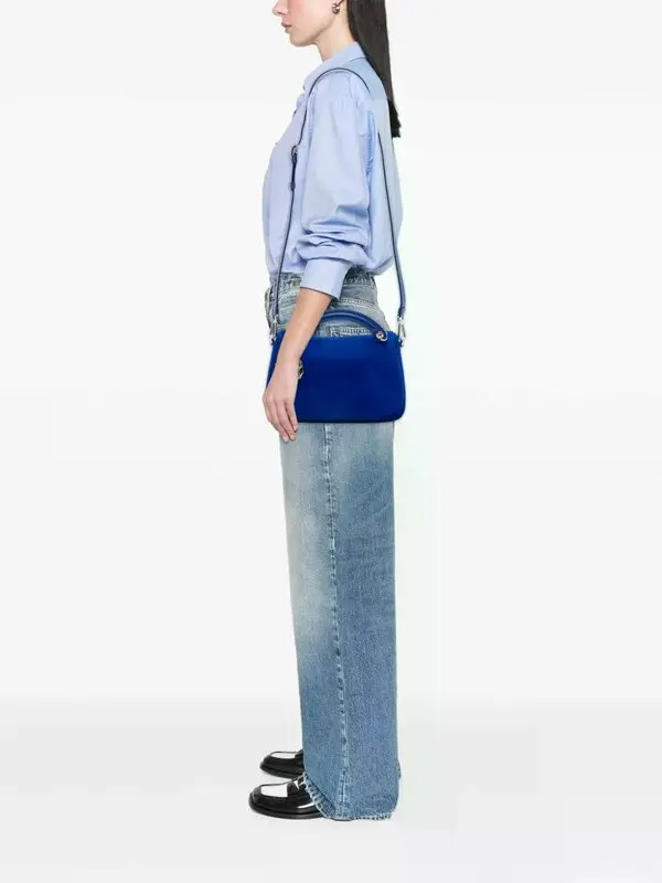 Dior 2015 Suede Dune Flap Bag Satchel - Blue