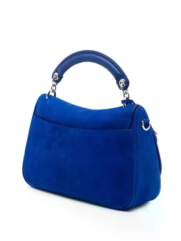 Dior 2015 Suede Dune Flap Bag Satchel - Blue