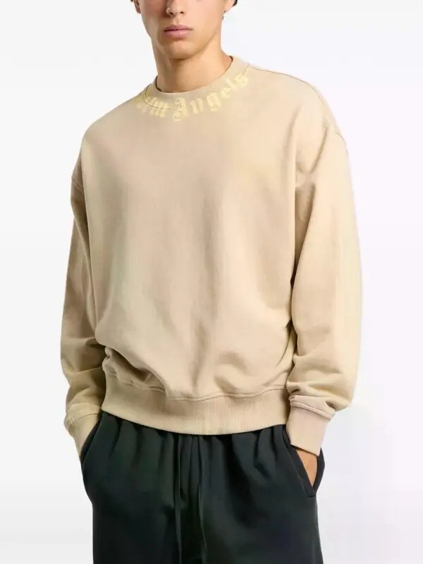 Palm Angels Crew Neck Sweater With Neck Logo