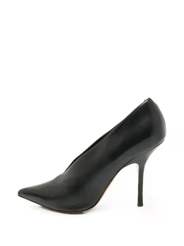 Celine V-neck Pointed-toe Leather Pumps