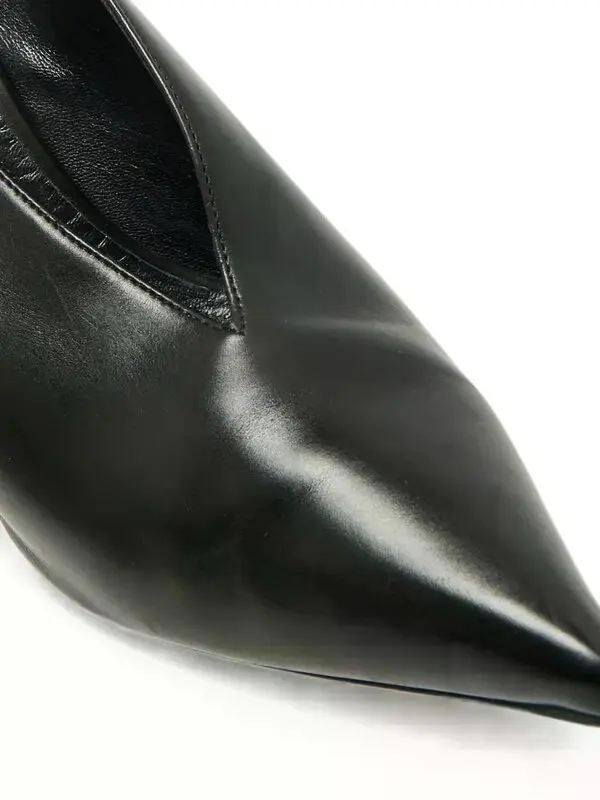 Celine V-neck Pointed-toe Leather Pumps