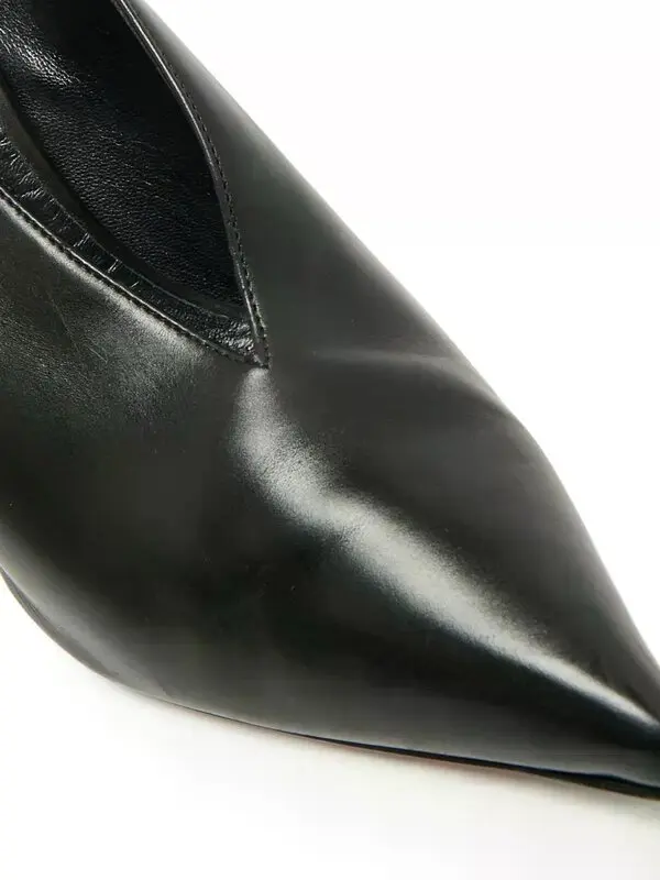Celine V-neck Pointed-toe Leather Pumps