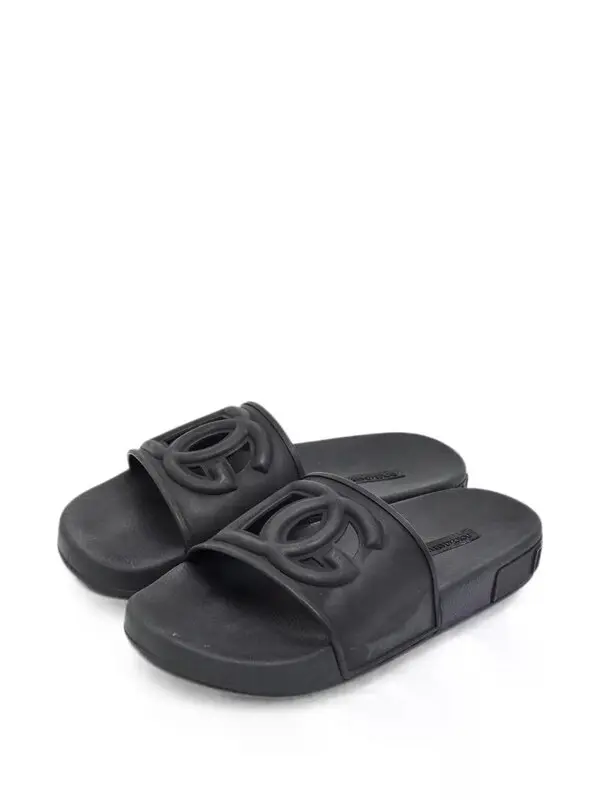 Dolce & Gabbana Dg Cutout Slides - Black