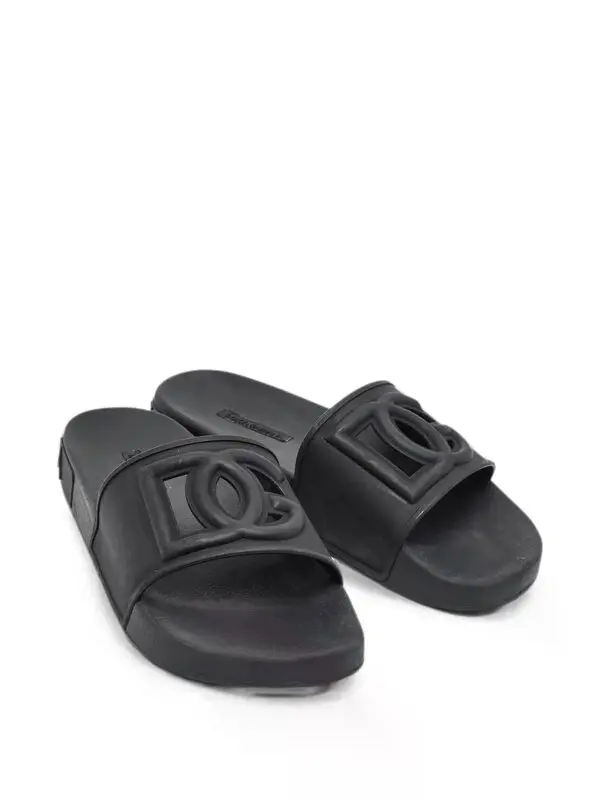 Dolce & Gabbana Dg Cutout Slides - Black