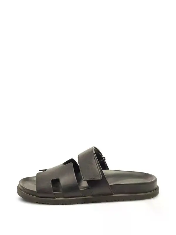 Hermès Chypre Touch-strap Flat Sandals - Black