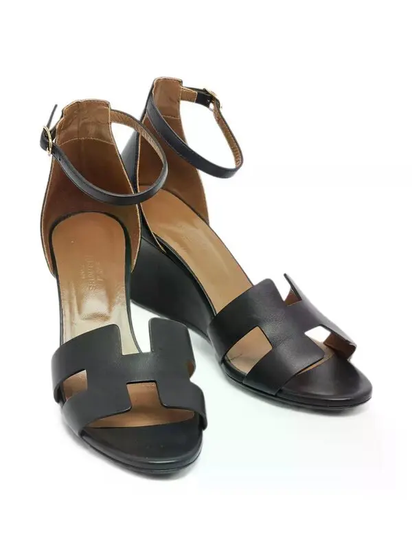 Hermès Legend H-shaped Wedge Sandals