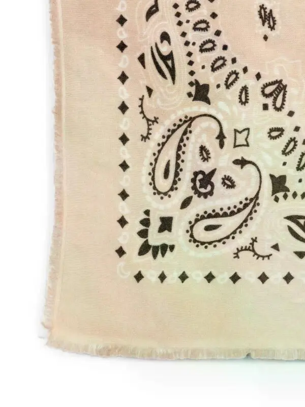 KUJTEN Hachiko Bico Paisley-pattern Frayed Scarf
