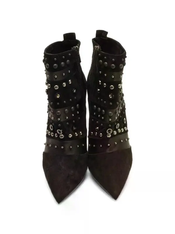 LE SILLA Studded Embellished Ankle Boots - Black