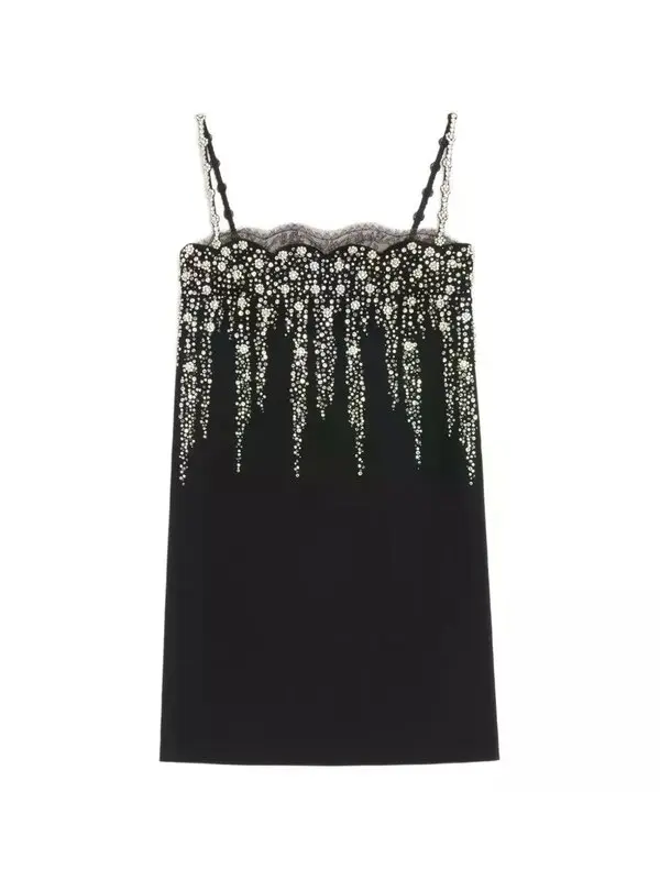Valentino Garavani Embroidered Crepe Couture Short Dress - Black