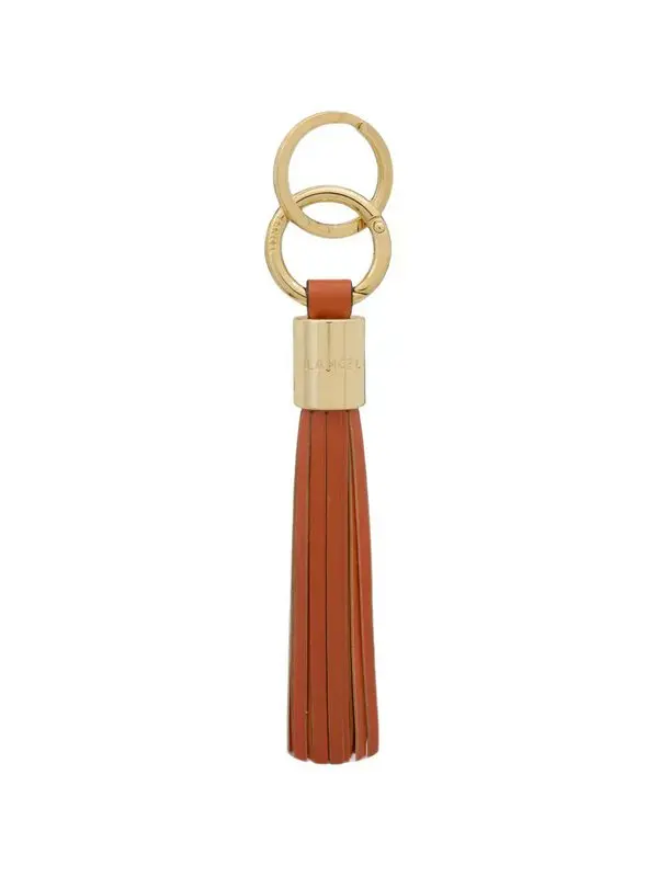 LANCEL Tasseled Leather Keyring - Orange