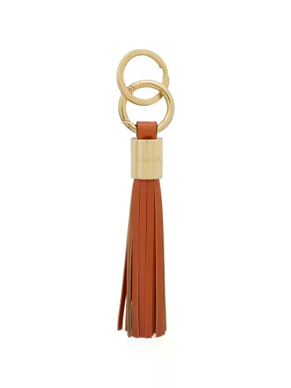 LANCEL Tasseled Leather Keyring - Orange