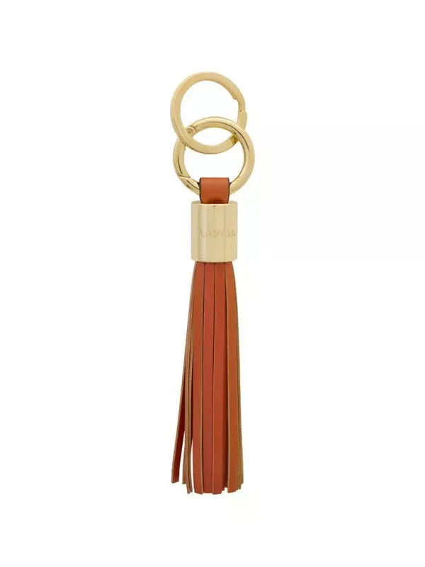 LANCEL Tasseled Leather Keyring - Orange