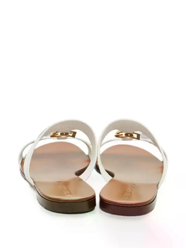 Dolce & Gabbana Calf Leather Dg Logo Slide Sandals