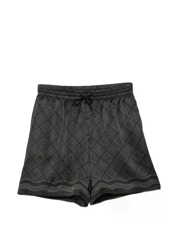 Casablanca Monogram-print Silk-twill Shorts