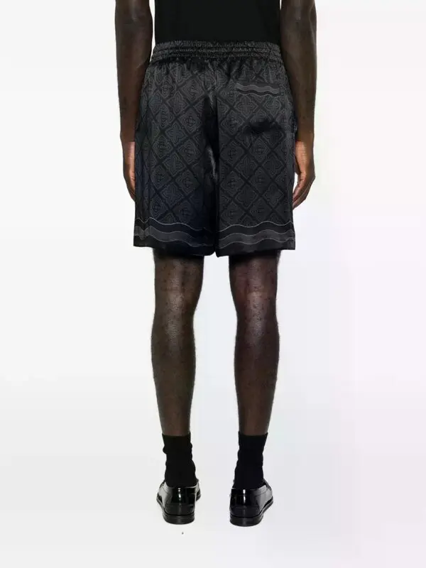 Casablanca Monogram-print Silk-twill Shorts