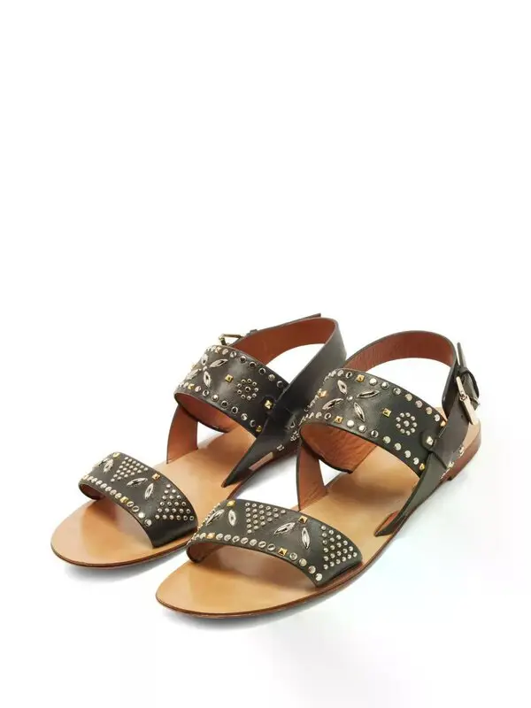 Valentino Garavani Rockstud Leather Sandals - Black