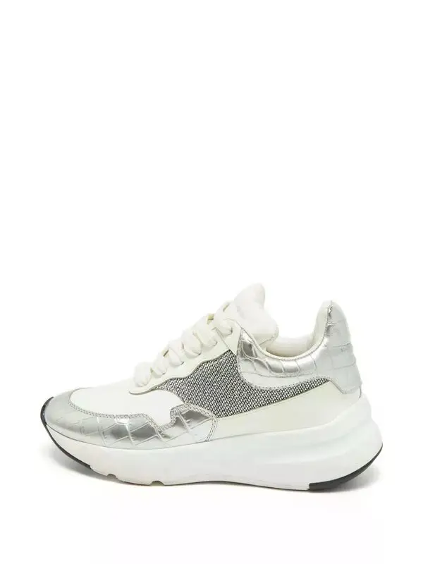 Alexander McQueen Oversized Sneakers With Croc-embossed Effect - White