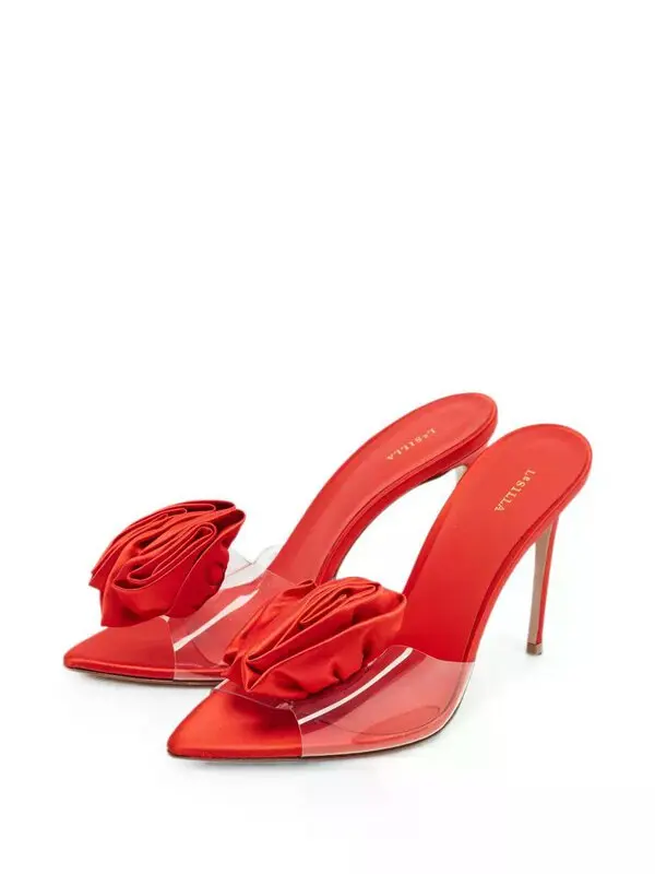 LE SILLA Rose Appliqué Pvc Stiletto Sandals - Red