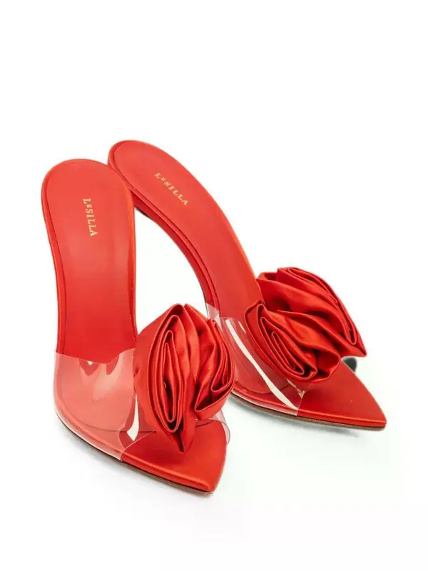 LE SILLA Rose Appliqué Pvc Stiletto Sandals - Red